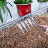 Fulande Steel Garden Hoe, Flower Rake with 5 Teeth, Handheld Tiller ...