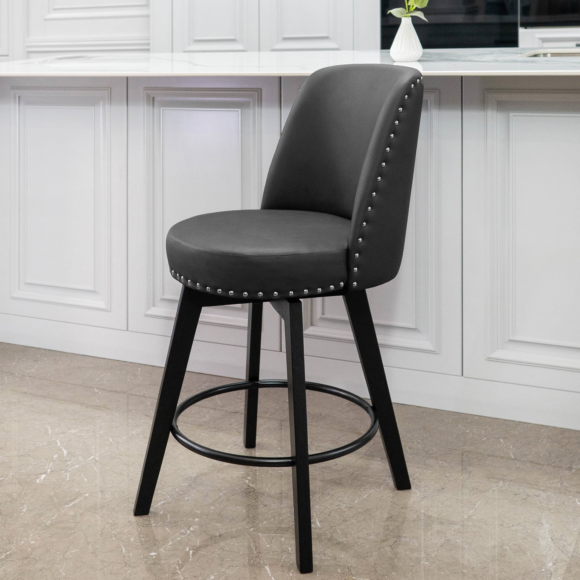 MINCETA Counter Stools,26" 360 Free Swivel High Back Full Back ...