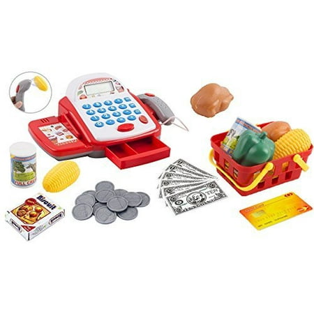 Toy Cash Register Cashier Playset, Pretend Play Set For Kids, Colorful ...