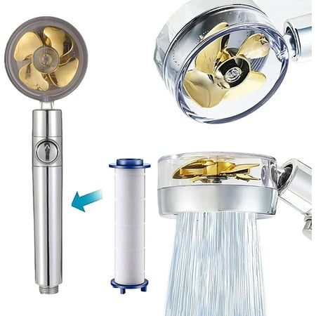 High Pressure Handheld Shower Head - 360° Rotating Hydro Jet Turbo ...