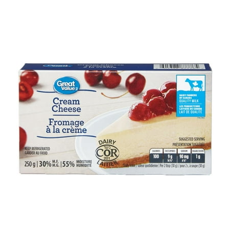 Great Value Cream Cheese, 250 g - Walmart.ca
