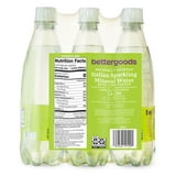 bettergoods Italian Sparkling Mineral Water with Lime Flavor, 16.9 fl oz, 6 Count Bottles ...