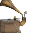 DecMode 9" x 17" Copper Wooden Music Antique Gramophone with Brown ...