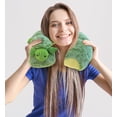 DolliBu Green Sea Turtle Plush Neck Pillow - Soft Travel Neck Pillow ...