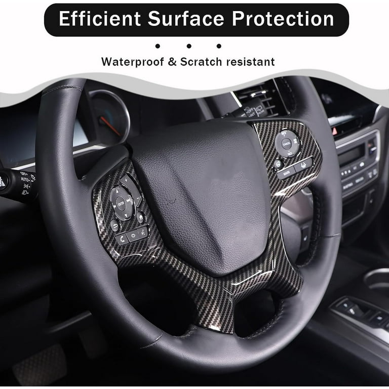 Tinki Steering Wheel Cover Trim for Honda Pilot 2019 2022 Honda Passport 2019 2023 Elite ABS Material Car Steering Wheel Button Frame Decoration