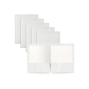 JAM Paper Glossy Two Pocket Folders, White, 6 per Pack - Walmart.com