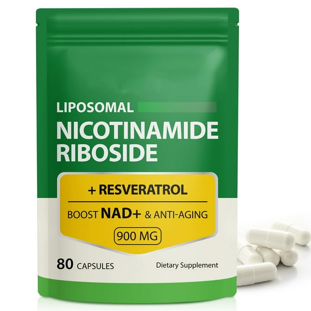 Suplemento NAD Riboside de nicotinamida liposomal 900 mg 80 cápsulas ...