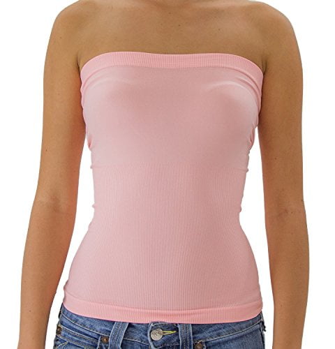 TD Collections - TD Women's Plain Stretch Seamless Strapless Mid Tube ...