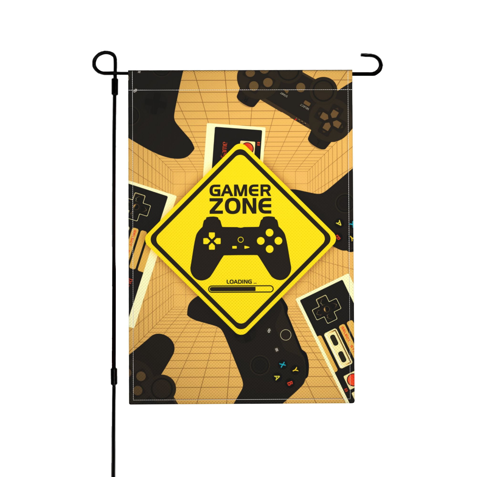 TEQUAN Gamer Zone Gamepad Garden Flags, 18 x 12 inch Double Sided Linen ...