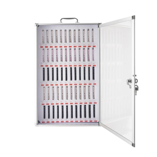 60 Slots Wall-mounted Cell Phone Storage Cabinet Clear Door Organizer ...
