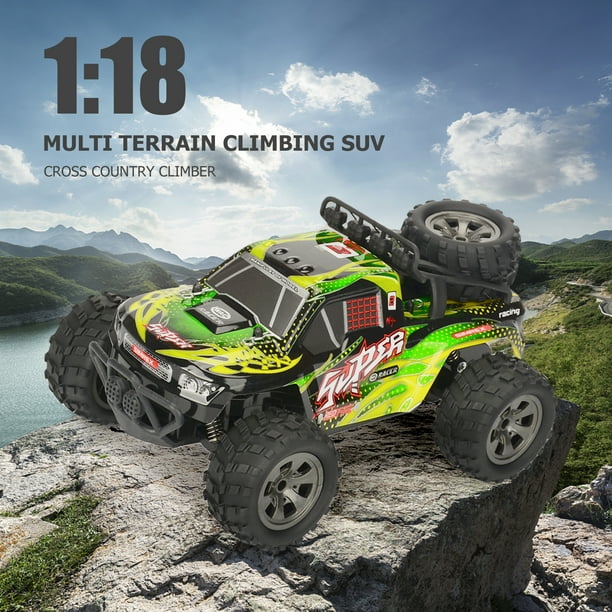 1/18 alta velocidad 20 km/h todoterreno RC todoterreno coches con 2 baterías (amarillo ...