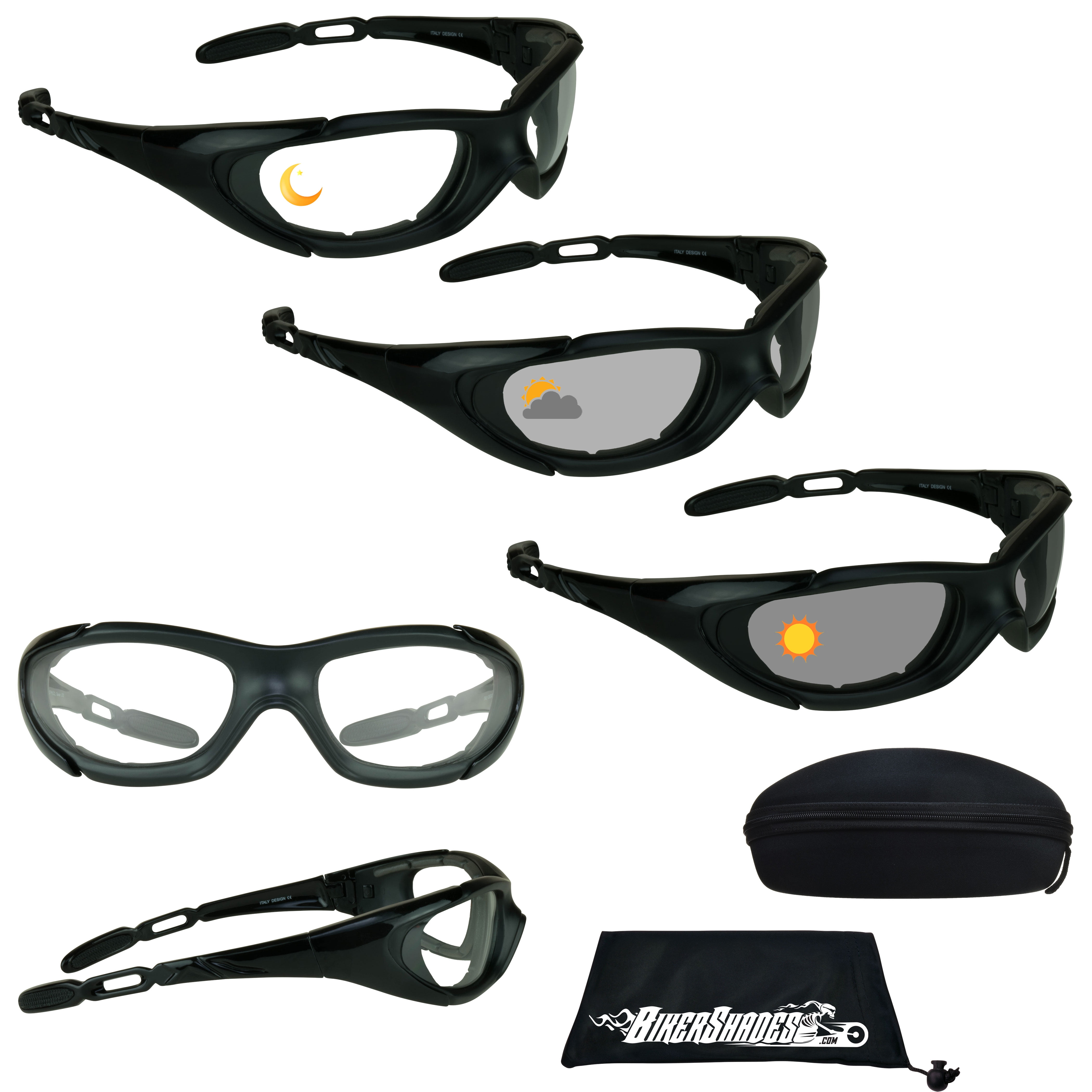 Bikershades Motorcycle Transitional Day Riding SunGlass Safety ...
