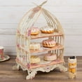 Efavormart 3 Tier White Peach Birdcage Cardboard Cupcake Stand With ...