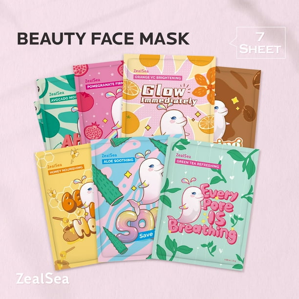 ZealSea 7 Pack Sheet Mask Face Mask Skin Care Beauty Facial Mask Kids ...