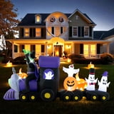 Costway 8.2 ft Long Halloween Inflatable Train LED Lighted Train w ...