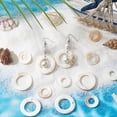 60Pcs 2 Sizes Freshwater Shell Charms Natural Donut Pendant Hollow Disc ...