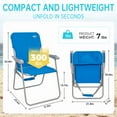 #WEJOY Folding Backpack Beach Chair, High Back Beach Chairs for Adults ...