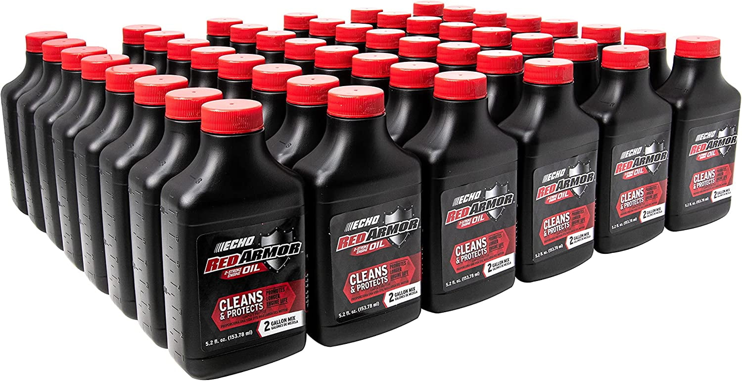 48 Pack of Echo Red Armor 2-Stroke Engine Oil 5.2 oz Bottle 50:1 Mix ...