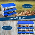 8-Hole Blue Chicken Nesting Box Roll-Away Egg Collection System with ...