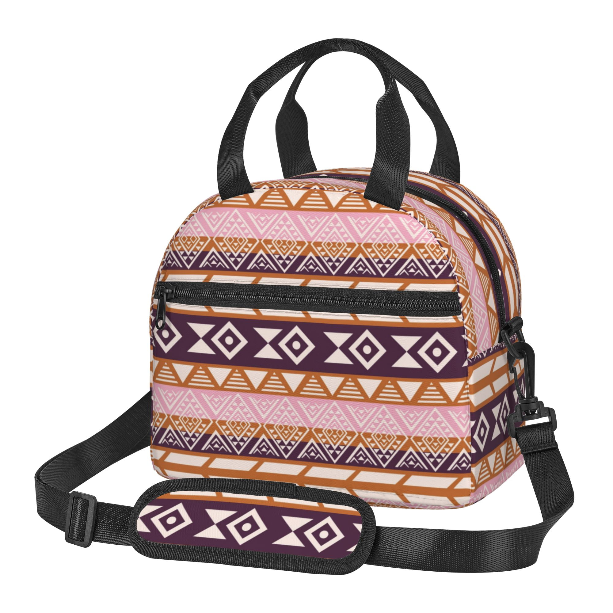 DouZhe Lunch Bags for Women and Men, Retro Aboriginal Tribe Style Pink ...