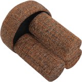 Meridian Furniture Larson Cognac Fabric Ottoman/Stool - Walmart.com