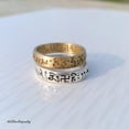 TRIDHA SILVER- Tibetan Mantra Ring - Two Tone Brass and Silver Band ...