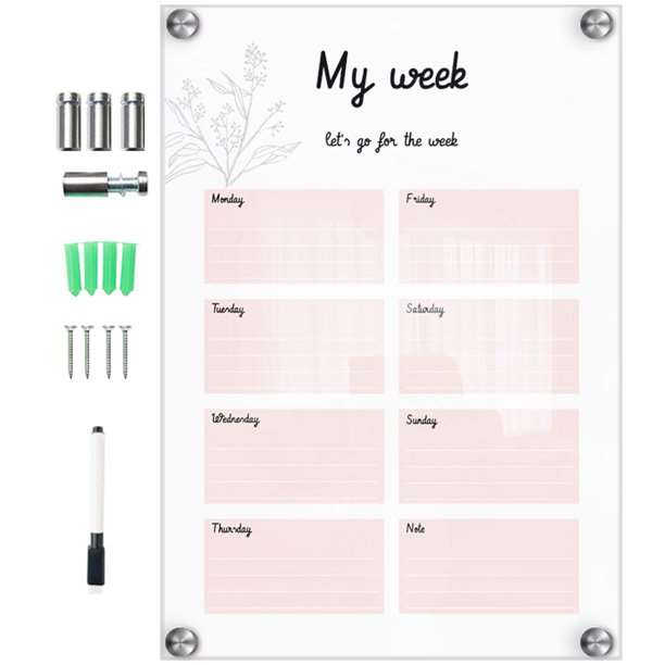 1 Jeu de Tableau Blanc Transparent Simple Tableau Blanc Mural Écrit à ...