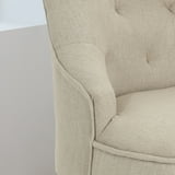 GDF Studio Tyesha Contemporary Tufted Swivel Office Chair, Wheat Fabric ...