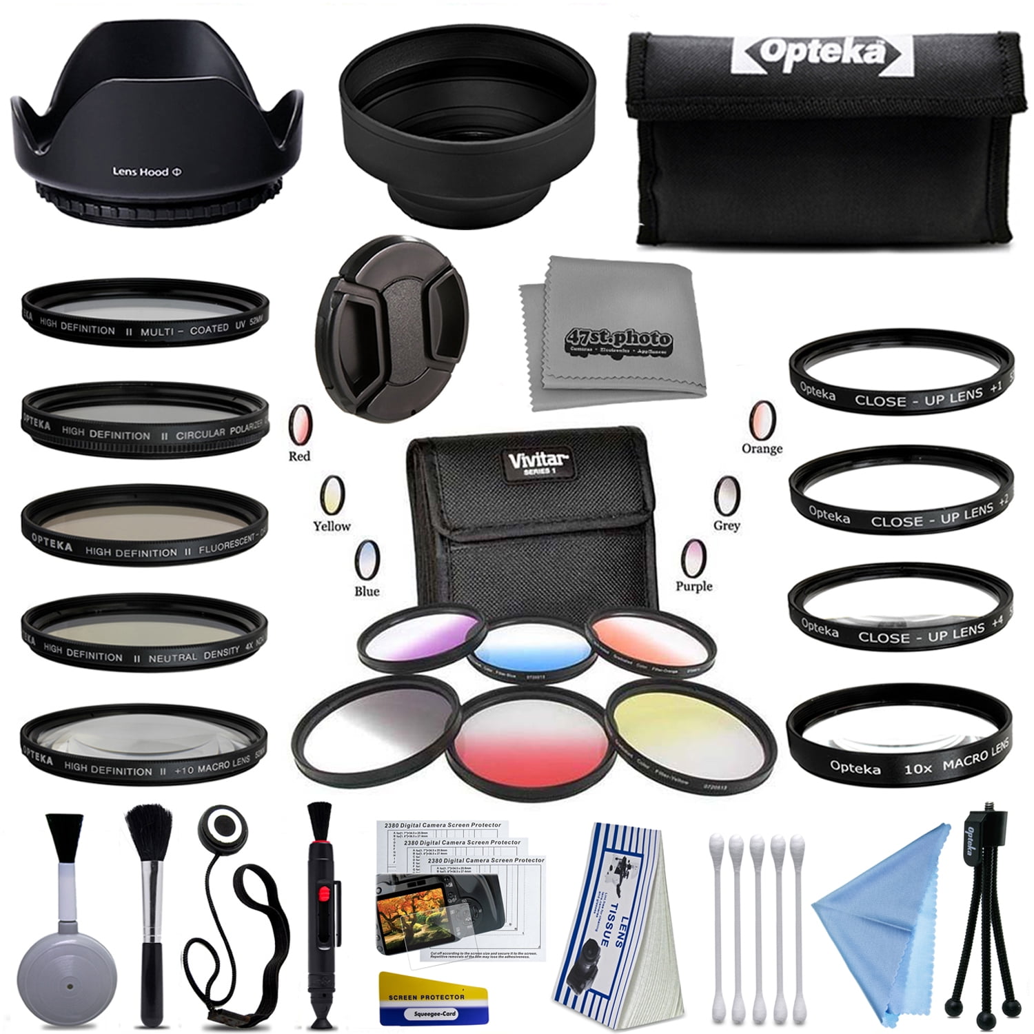 Opteka 55mm Professional Solid and Graduated Filter Accessory Bundle ...