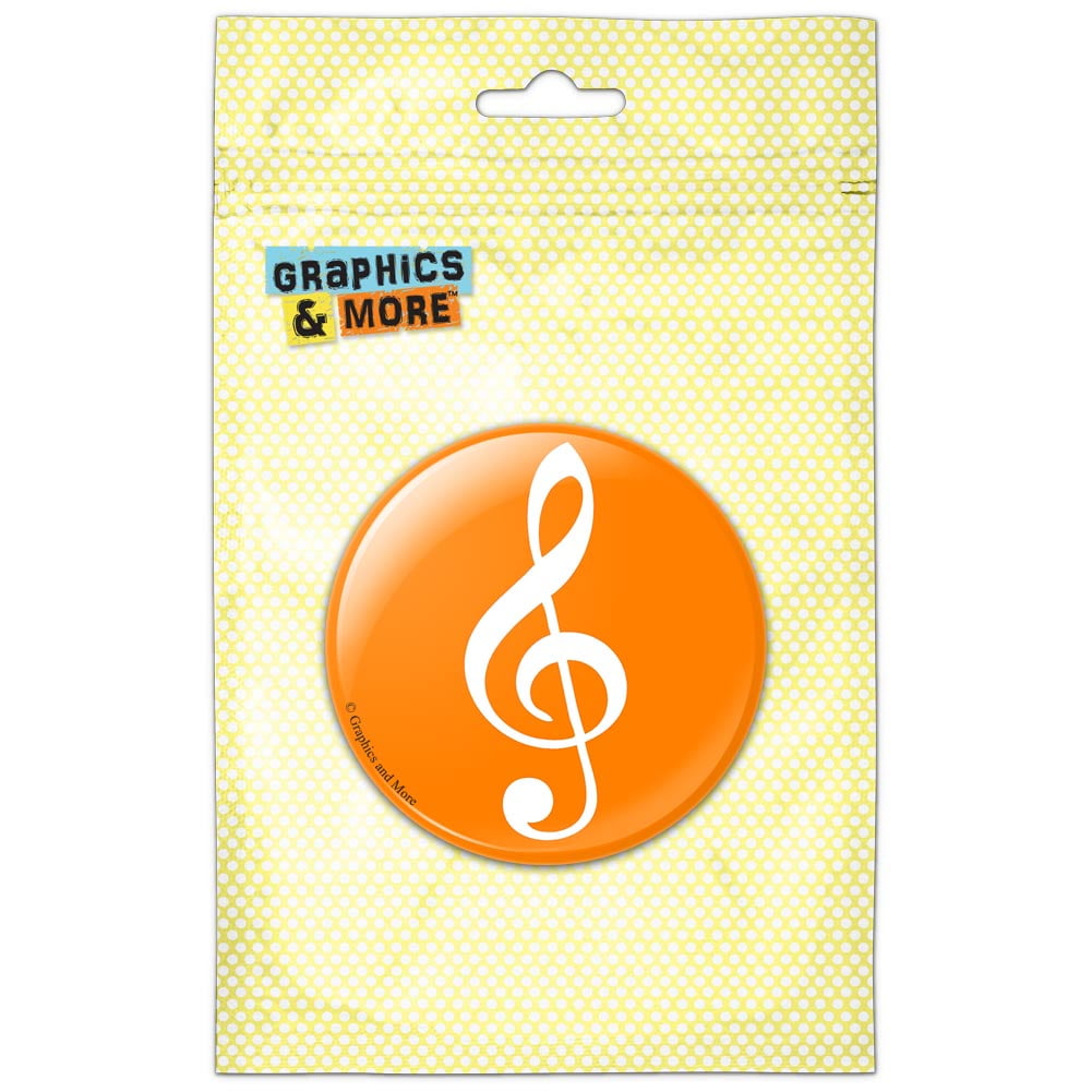 Vintage Treble Clef Music Orange Refrigerator Button Magnet - Walmart.com