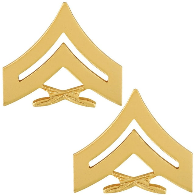Marine Corps (USMC) Chevron Satin Gold CPL Corporal E4 - Walmart.com