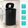Touchless Tall Stainless Steel Trash Can, 13 Gallon, Auto Open Motion Sensor for Kitchen and ...