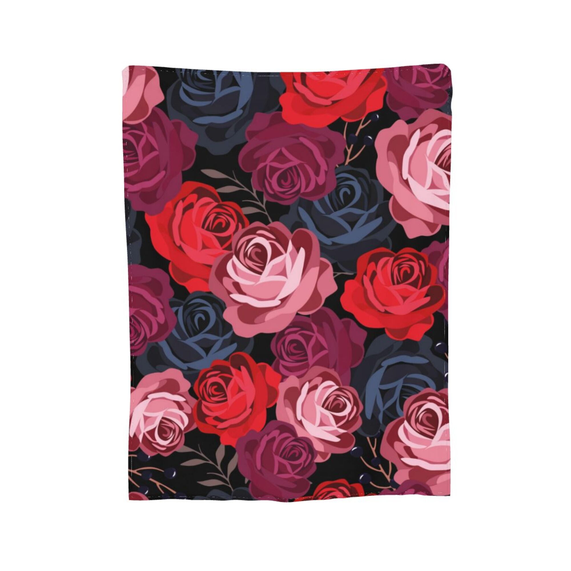 Red Rose Heart Throw Blanket, Fluffy Soft Cozy Blanket Flannel Plush ...