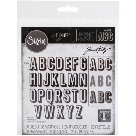 Sizzix Thinlits Dies By Tim Holtz 26/Pkg-Alphanumeric, Shadow Upper | Walmart Canada
