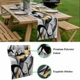 Black and Gold Line Table Runner 13x48 inch Abstract Art Cotton Linen ...