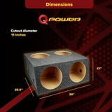 QPower Car Audio Quad 4 Hole 12 Inch Sealed Subwoofer Enclosure ...