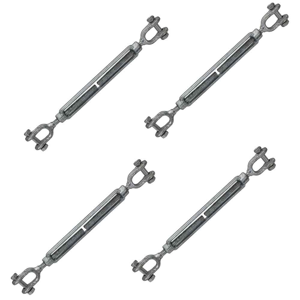 Galvanized Turnbuckle - Jaw & Jaw - 3/8" x 6" - 4 Pack - Walmart.com