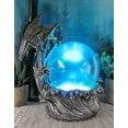 Silver Ocean Dragon Riding Tidal Sea Waves With Colorful LED Sphere Orb ...