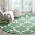SAFAVIEH Cambridge Hamilton Geometric Wool Area Rug, Teal/Ivory, 6' x 6 ...