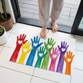 Cartoon Colorful Hands Door Mat 20x31.5 Inch Cute Watercolor Hands with ...