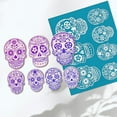5x4 Inch Clay Stencils Skull Silk Screen Printing Stencils Day of The ...