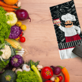 Kitchen Towels Chef Theme - Dish Towels Chef Classic Theme - Tea Towels ...