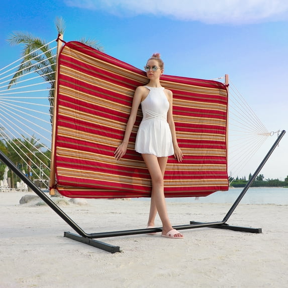 Walmart Cotton Rope Hammock with Quilted Pad and Heavy-Duty Metal Frame ...