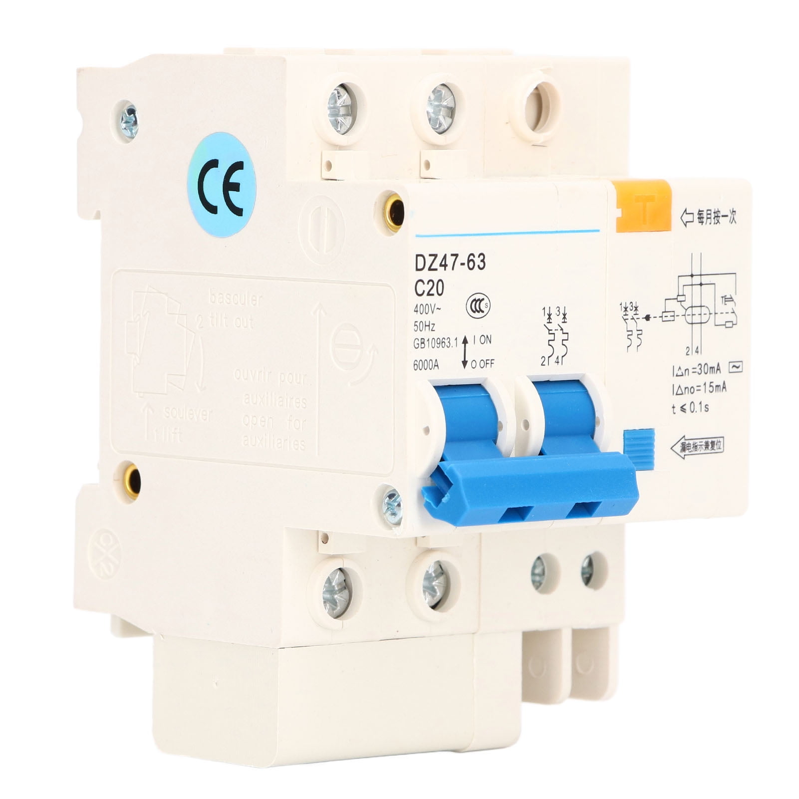 Aislador de corriente residual, disyuntor en miniatura Disyuntor 2 P Equipo de control de ...