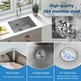 Sinber 23" x 18" x 9" Undermount Single Bowl Kitchen Sink with 18 Gauge ...