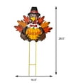 Metal Turkey Lawn Stake, Thanksgiving Yard Decor with Pumpkin Welcome ...