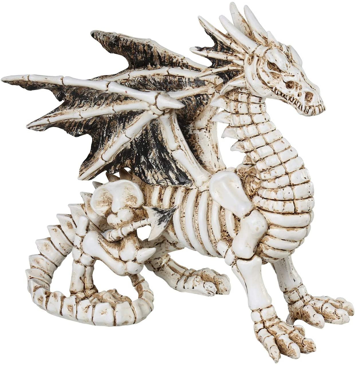 Skeleton Winged Dragon Garden Decorative Accent Sculpture Bone Finish ...