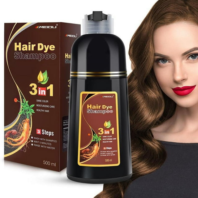 MEIDU 3 in 1 Hair Dye Shampoo - Various colors available,Herbal ...