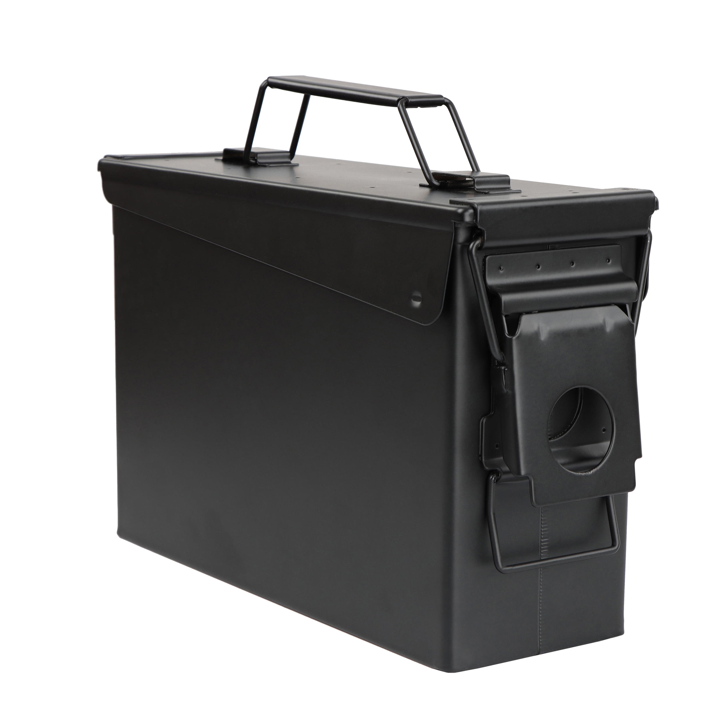 Tactical45 Metal Ammo Box - 30 Cal Black Ammo Storage Container with ...
