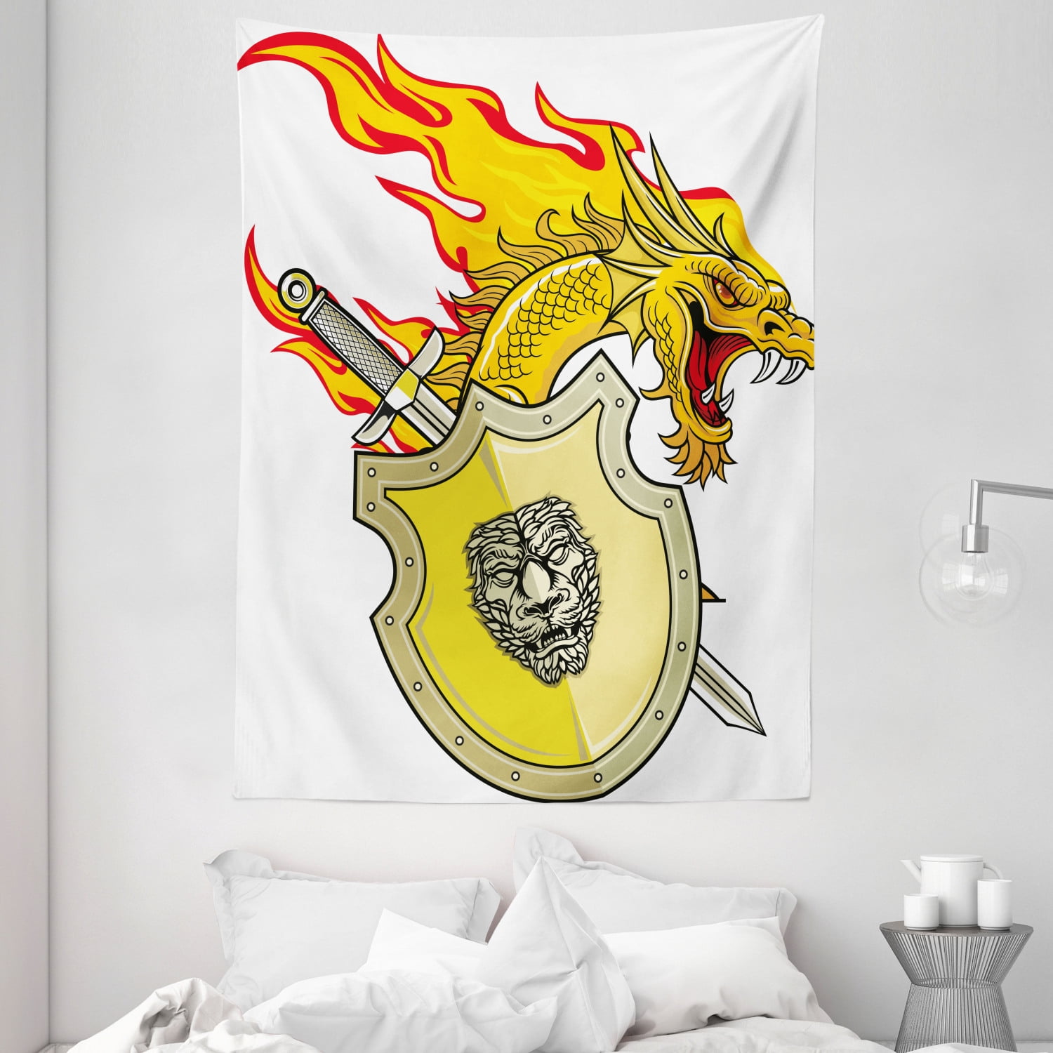 Dragon Tapestry, Legendary Creature with Royal Shield Sword Hero Knight ...